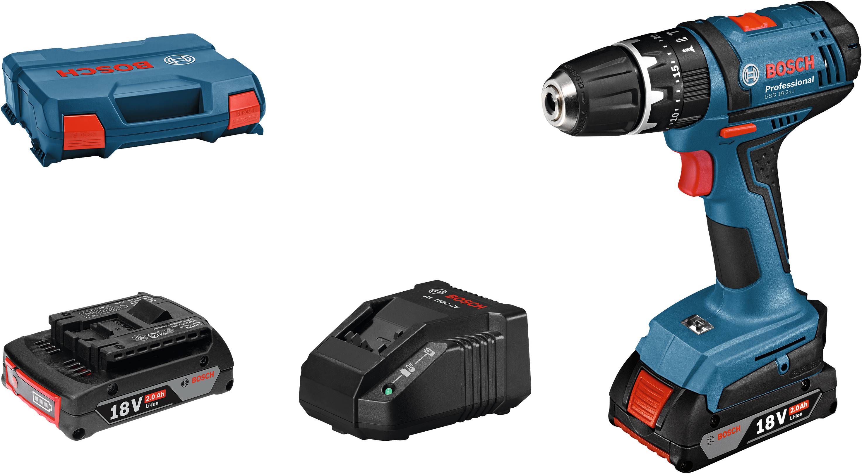 Bosch Professional GSB 18-2-LI 2cestný-aku příklepový šroubovák | Conrad.cz