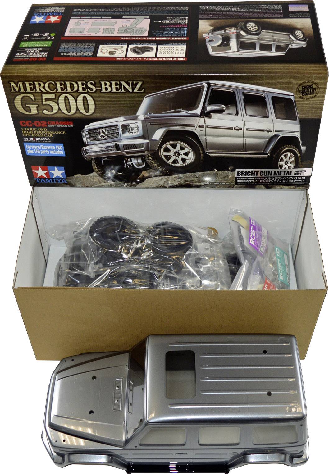 Tamiya Mercedes G-Klasse G500 Gun kov komutátorový 1:10 RC model auta ...