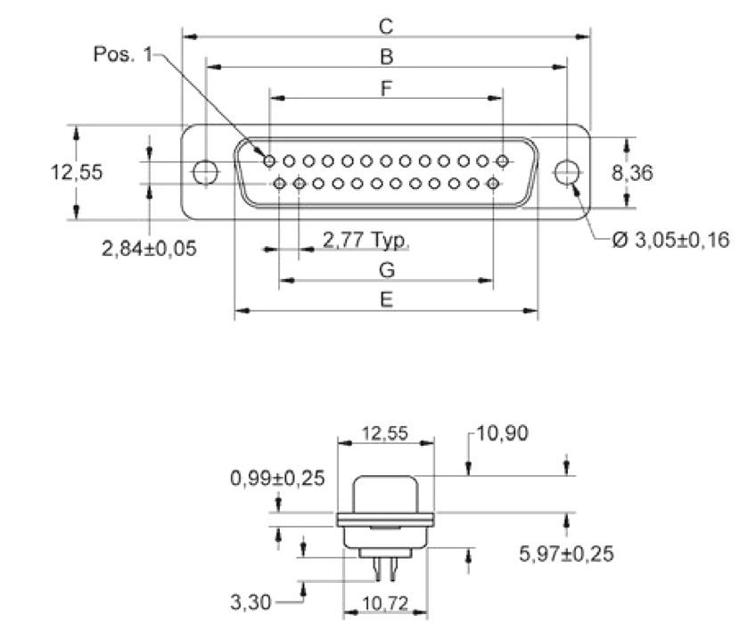 encitech DB09-SP 2101-0180-01 D-SUB-stiftliste 180 ° Poltal: 9 Loddekop ...