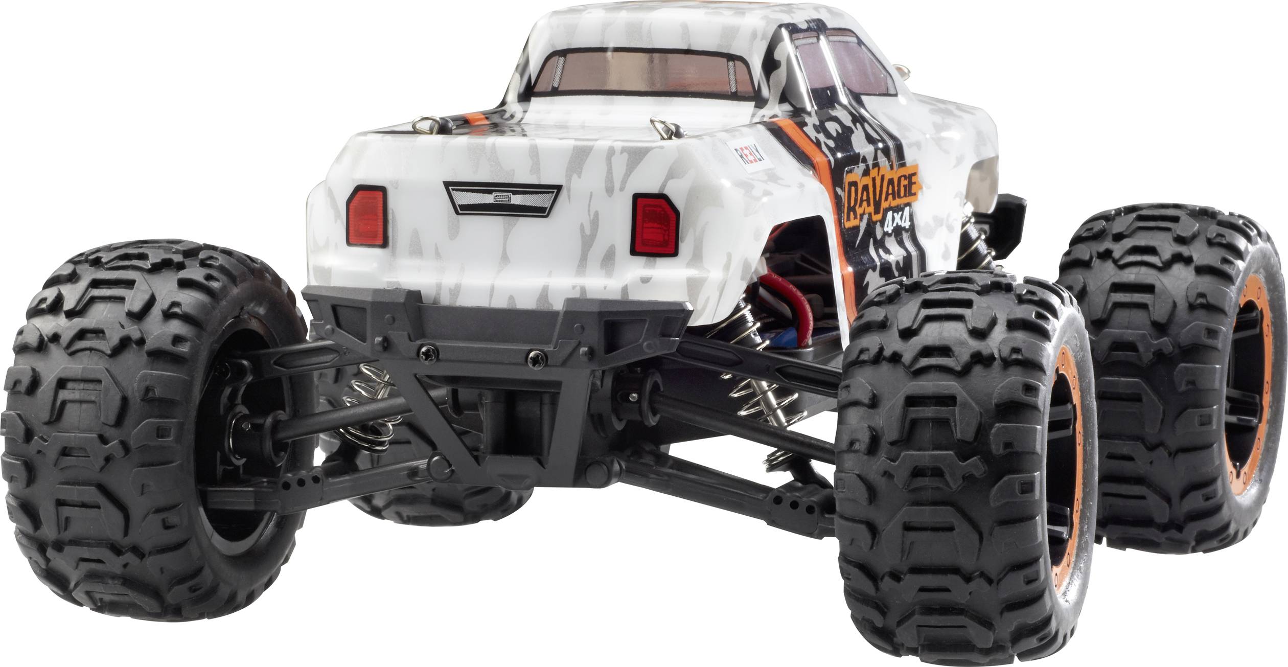 Reely RaVage 4x4 Orange, Hvid Brushed 1:16 RC-modelbil Elektronik ...