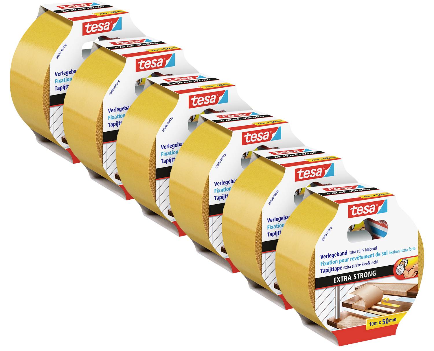 tesa EXTRA STRONG 05686 Dobbeltsidet tape (L x B) 10 m x 50 mm 6 stk købe