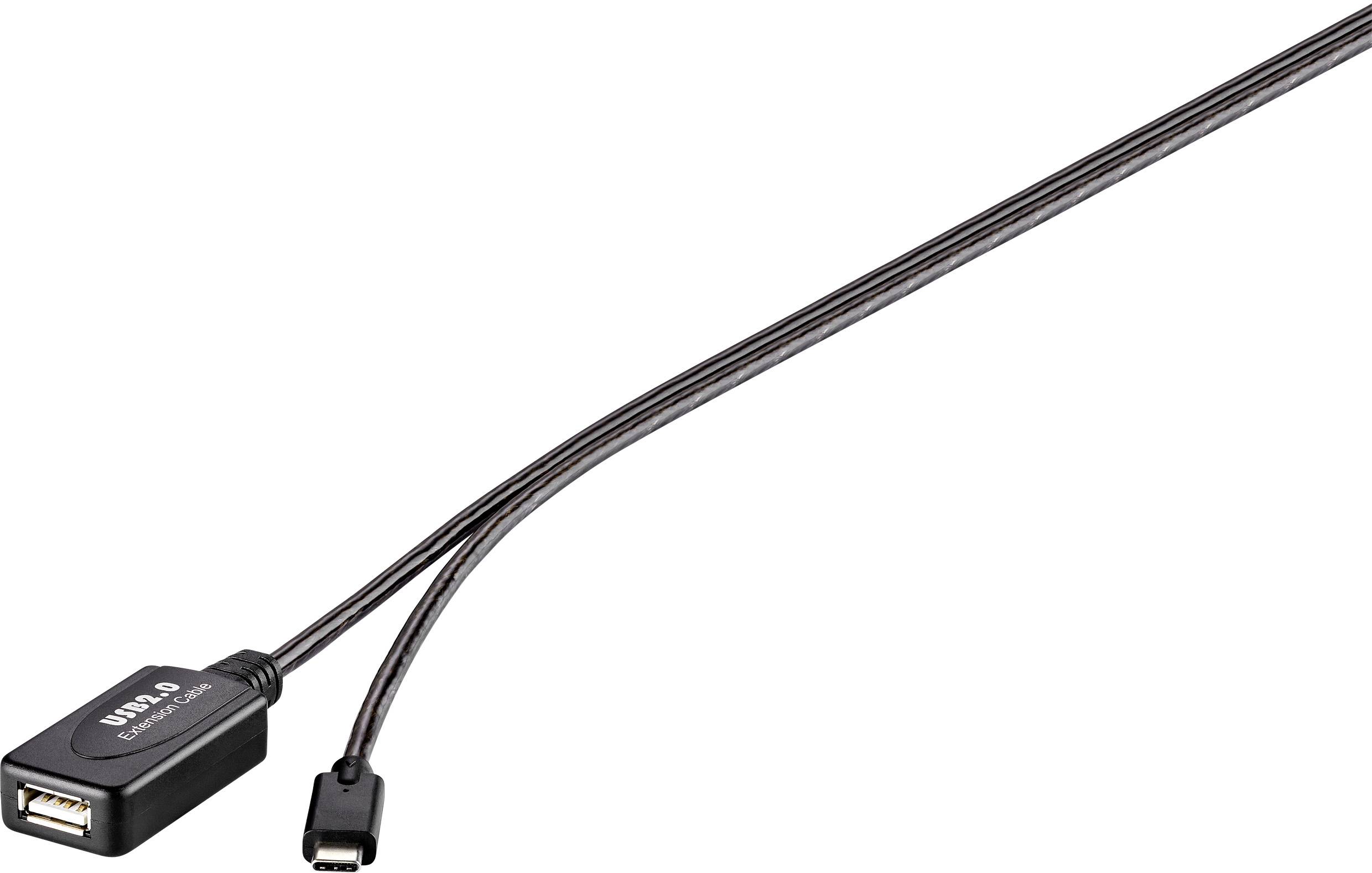 Renkforce USB-kabel USB 2.0 USB-C® stik, USB-A-hunstik 10.00 m Sort ...