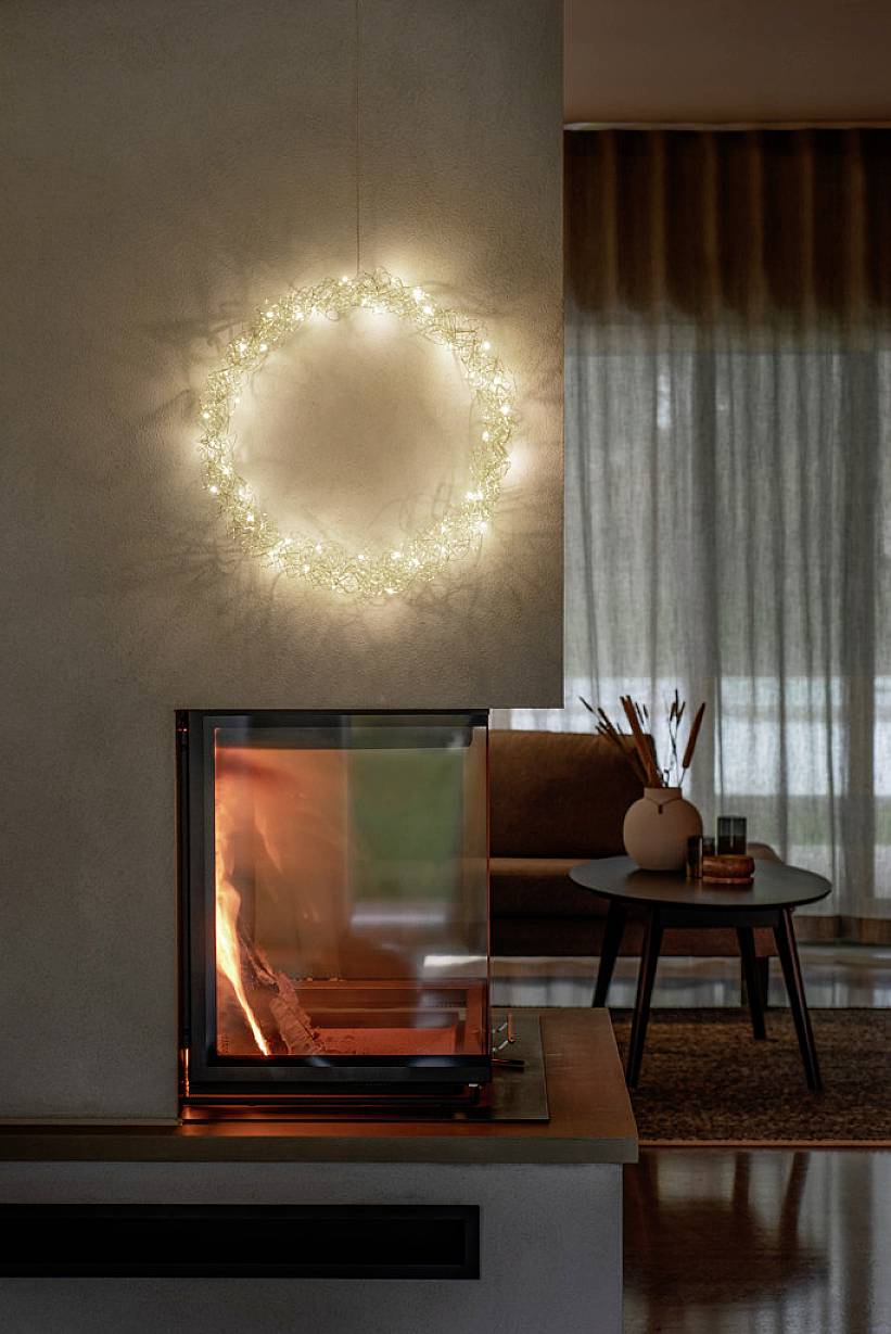 Konstsmide 1789-303 Krans med belysning Krans Varmhvid LED (RGB) Sølv ...