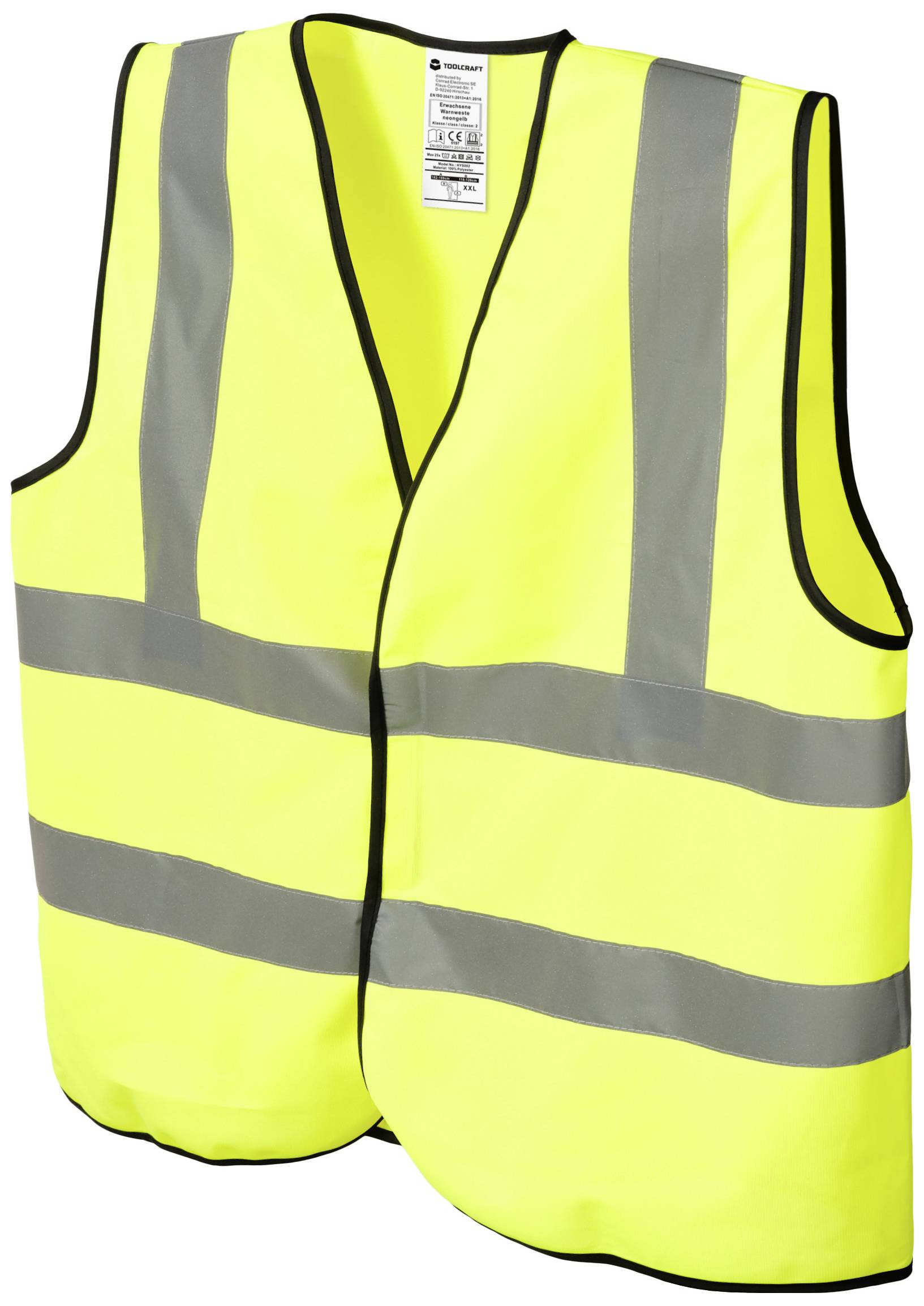 TOOLCRAFT reflekterende sikkerhedsvest Unisize Neongul EN ISO 20471: ...