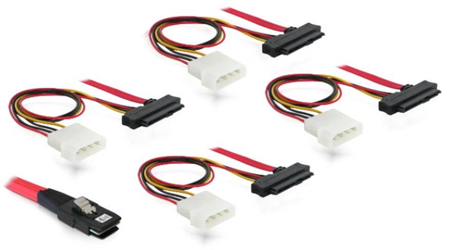 Delock Harddiske Tilslutningskabel [1x mini SAS-stik (SFF-8087) - 4x ...