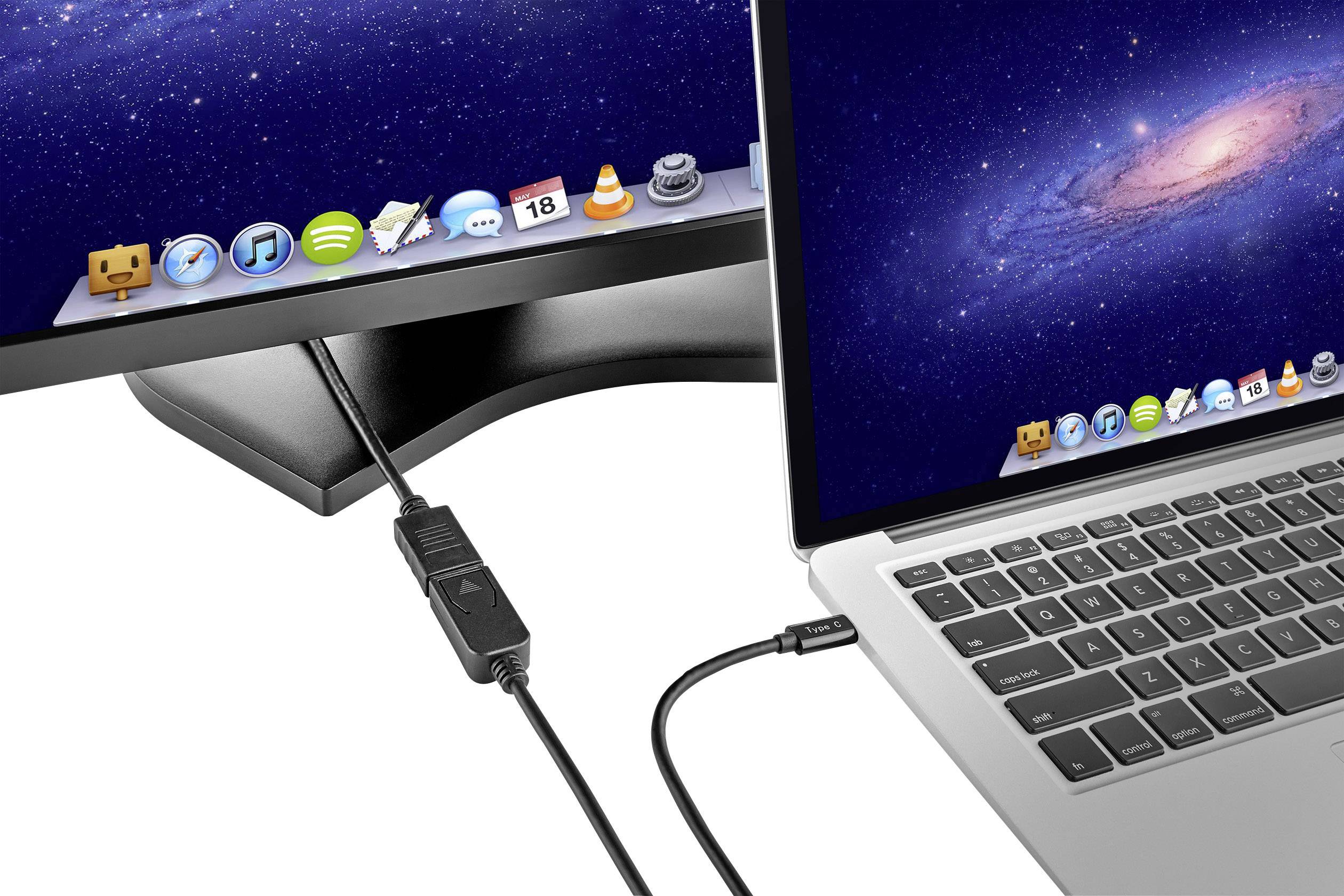 Renkforce USB-C® / DisplayPort Adapterkabel USB-C® stik, DisplayPort ...