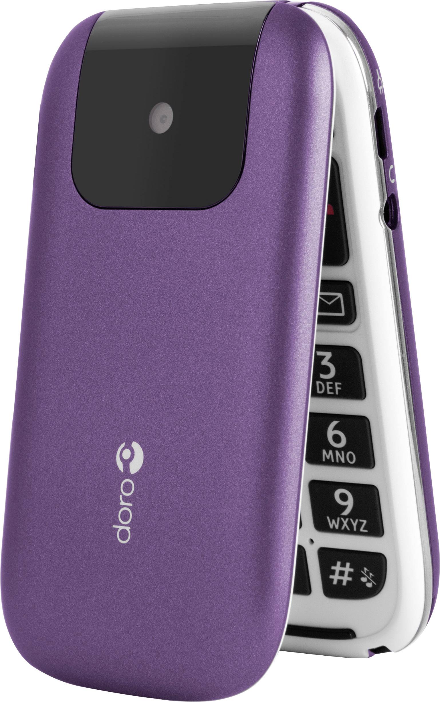 Senior-flip-mobiltelefon doro PhoneEasy® 613 Violet, Hvid ...