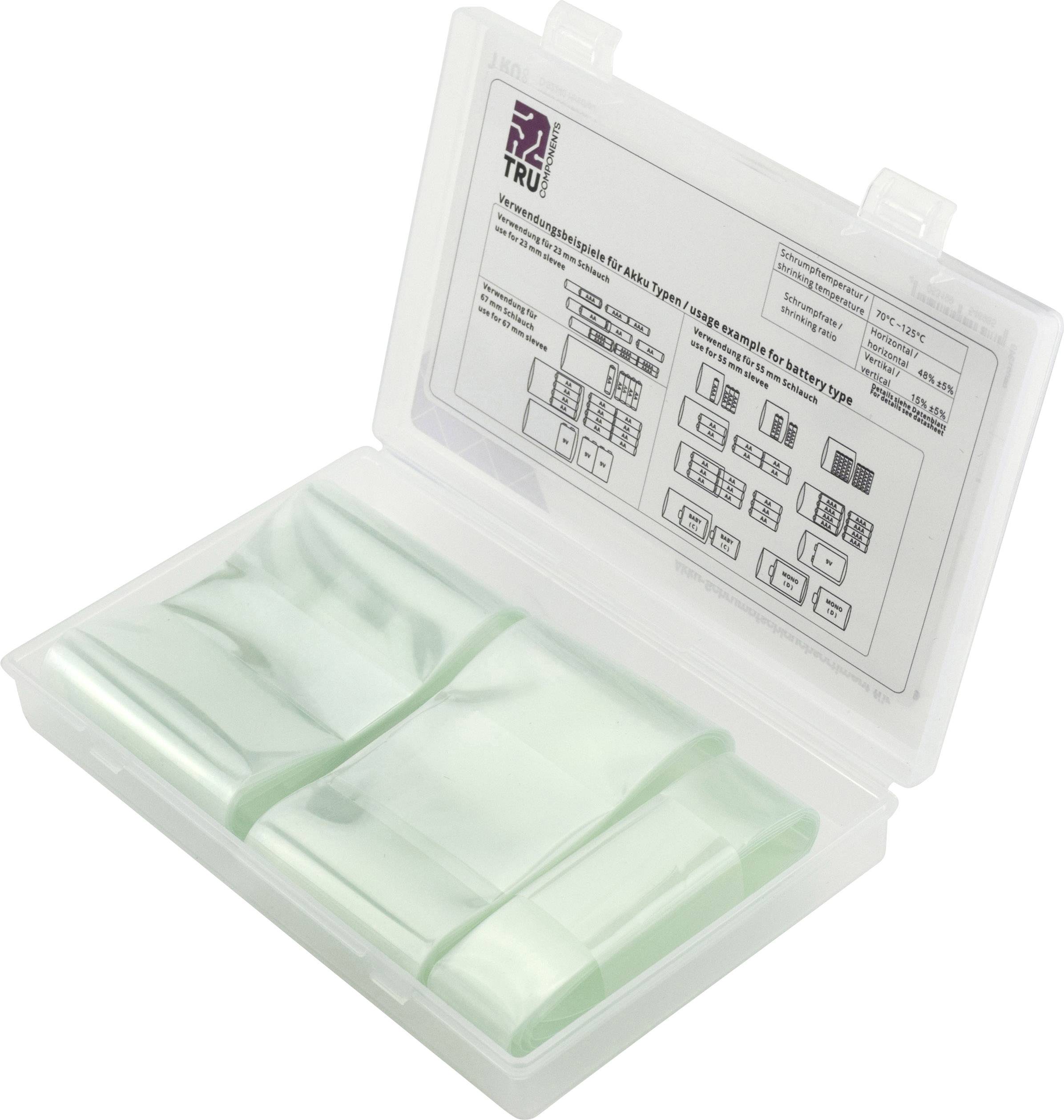 TRU COMPONENTS TC-6793932 Batteri-krympeslange uden lim Transparent ...