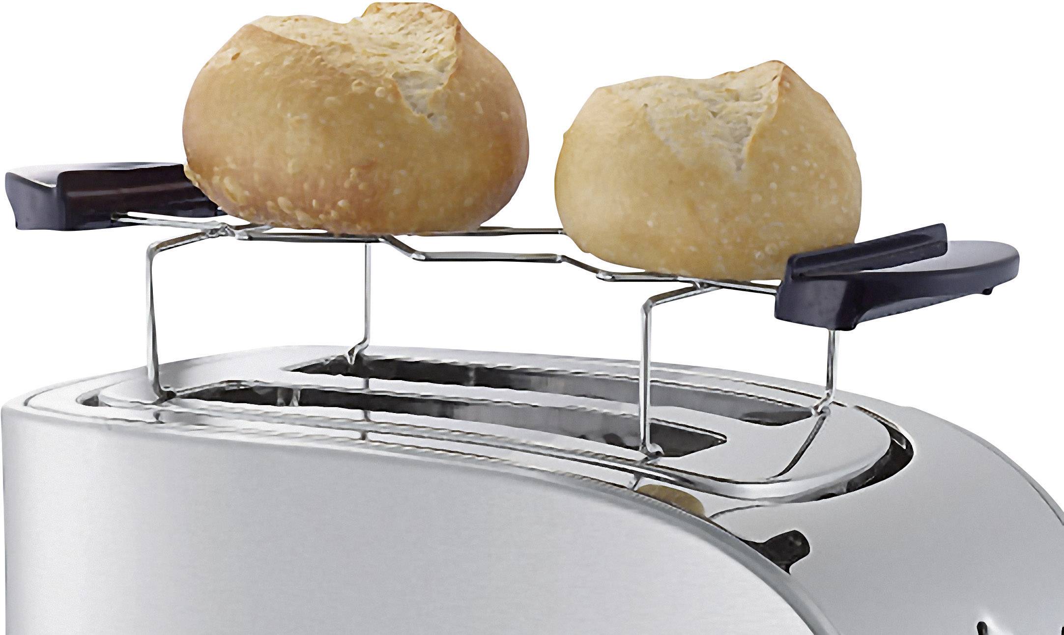 WMF STELIO Toaster med bagel-funktion, med rist til boller Rustfrit ...