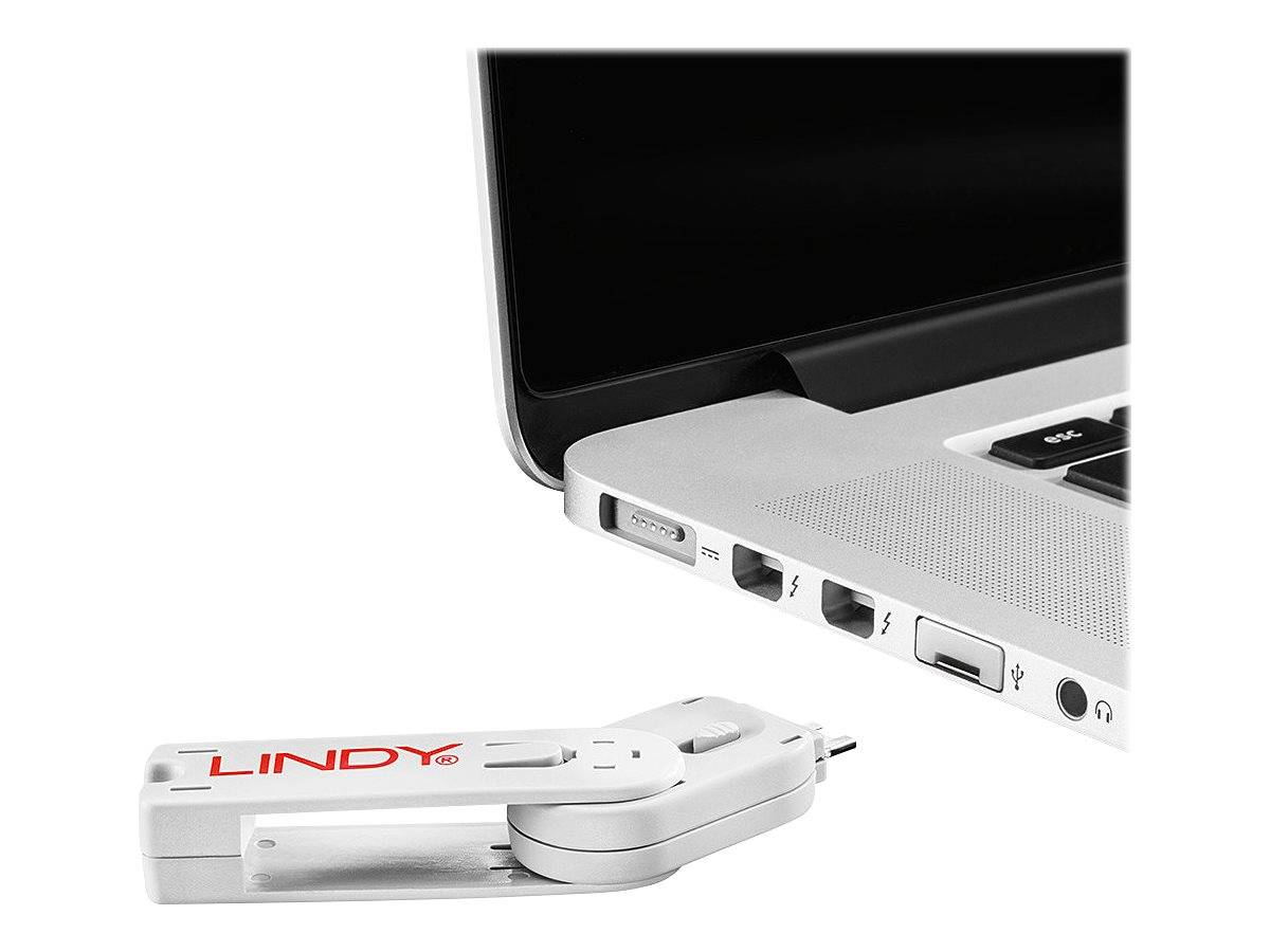 LINDY USB Port Lock + Key USB-port Sæt med 4 stk. Hvid inkl. 1 nøgle købe