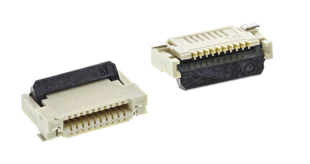 Omron FC/FPC-tilslutning XF2M Samlet antal poler 10 Rastermål: 0.5 mm ...