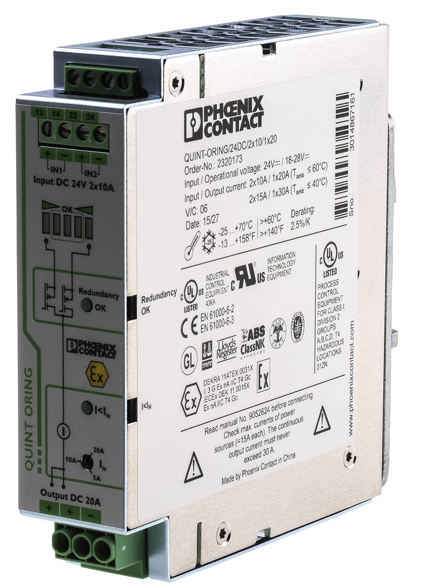 Phoenix Contact 2320173 DIN-skinne-redundans-modul (DIN-rail) 20 A ...