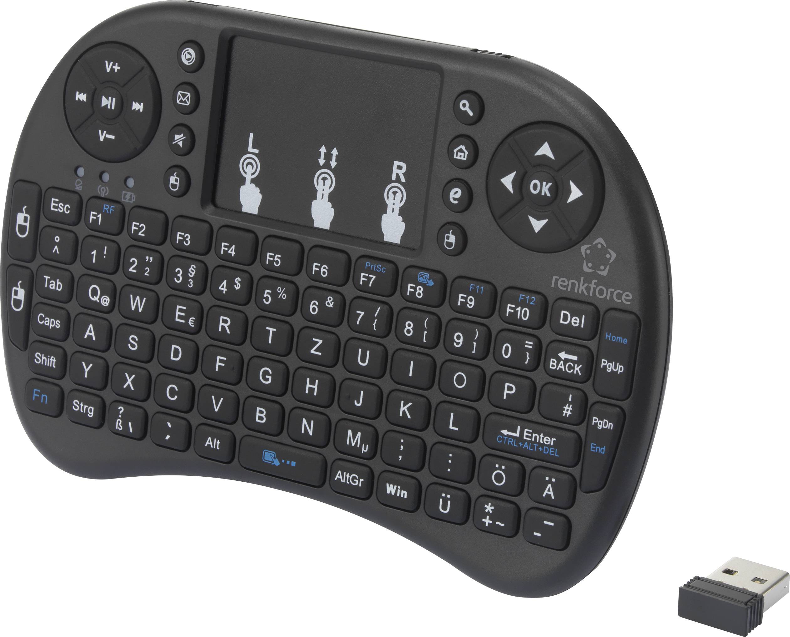 Logitech Wireless K400 Plus Funk Tastatur Deutsch, QWERTZ Schwarz ...