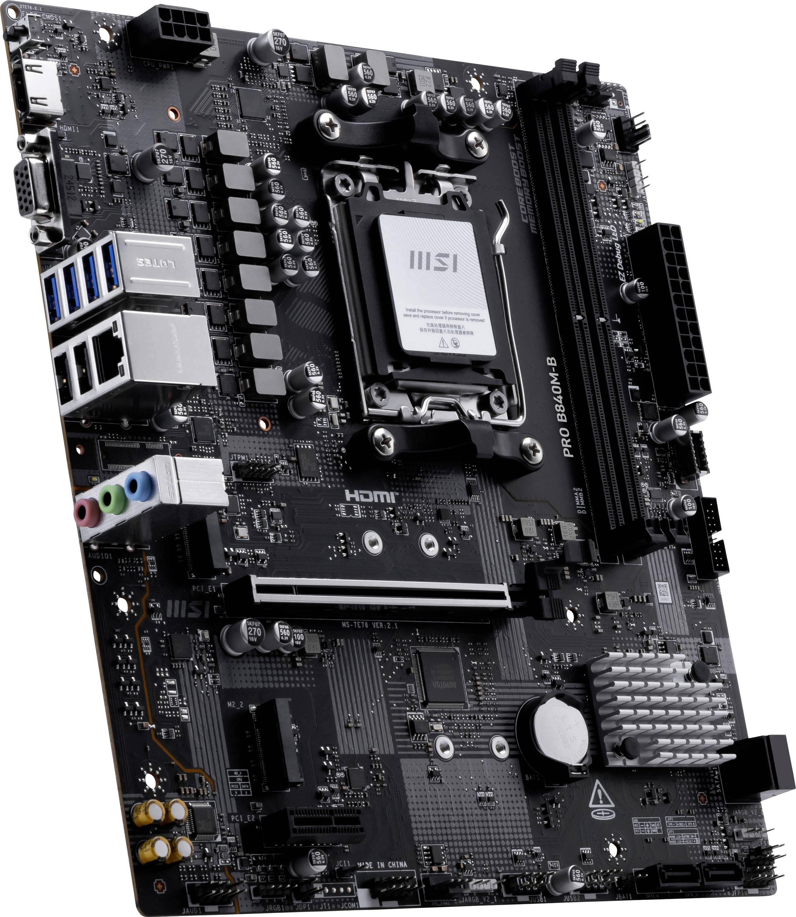 MSI PRO B840M-B Mainboard Sockel (PC) AMD® AM5 Formfaktor (Details ...