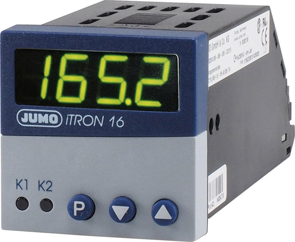 Jumo iTRON 16 PID Temperaturregler Pt100, Pt1000, KTY11-6, L, J, U, T, K, N, S, R, B -200 bis ...