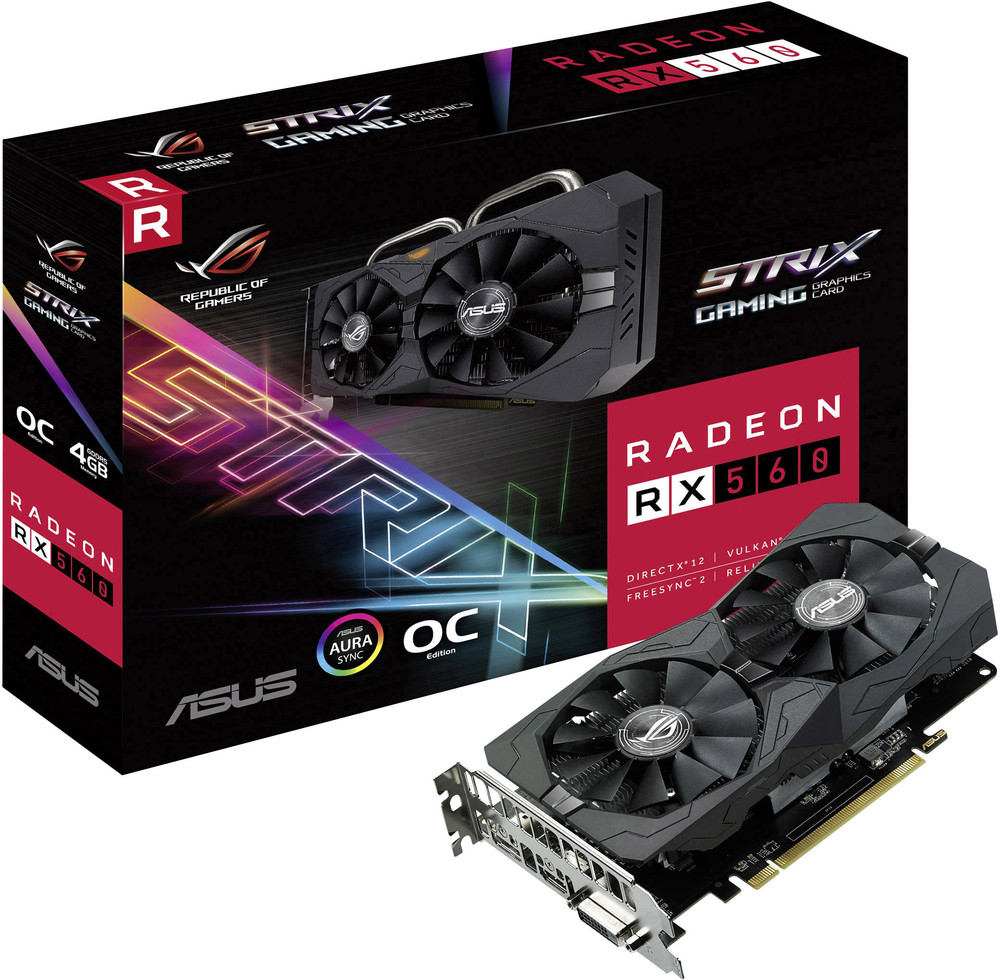Asus Grafikkarte AMD Radeon RX 560 Strix Overclocked 4 GB GDDR5-RAM ...