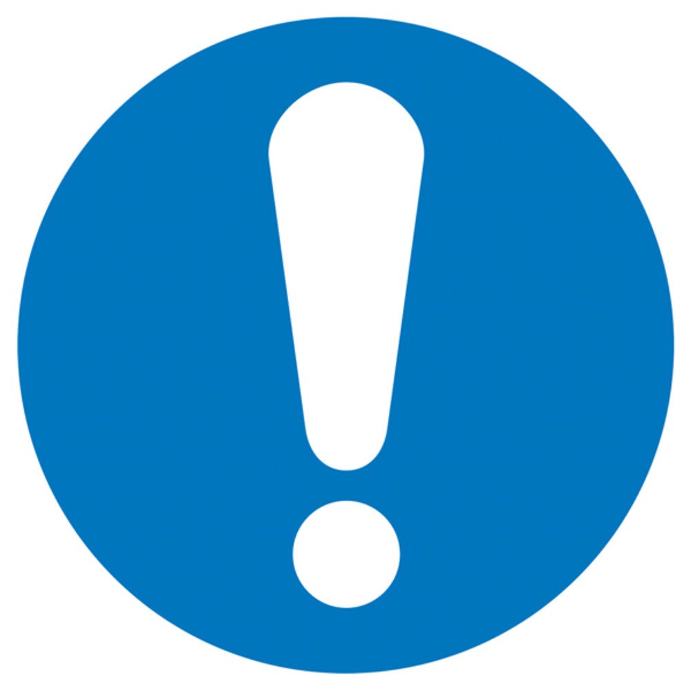 Gebotsschild Ausrufezeichen Folie selbstklebend (Ø) 200 mm ISO 7010 1 ...