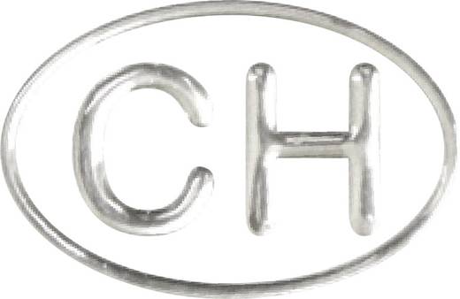 3-D Sticker CH, Chrom, 5 x 7,5 cm
