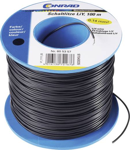 Litze LiY 1 x 0.14 mm² Rot Conrad Components 605337 100 m