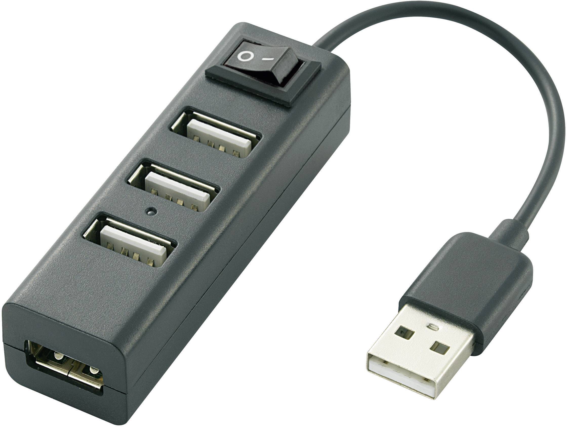 Renkforce Slim 4 Port USB 2.0-Hub Schwarz - Conrad Electronic Schweiz