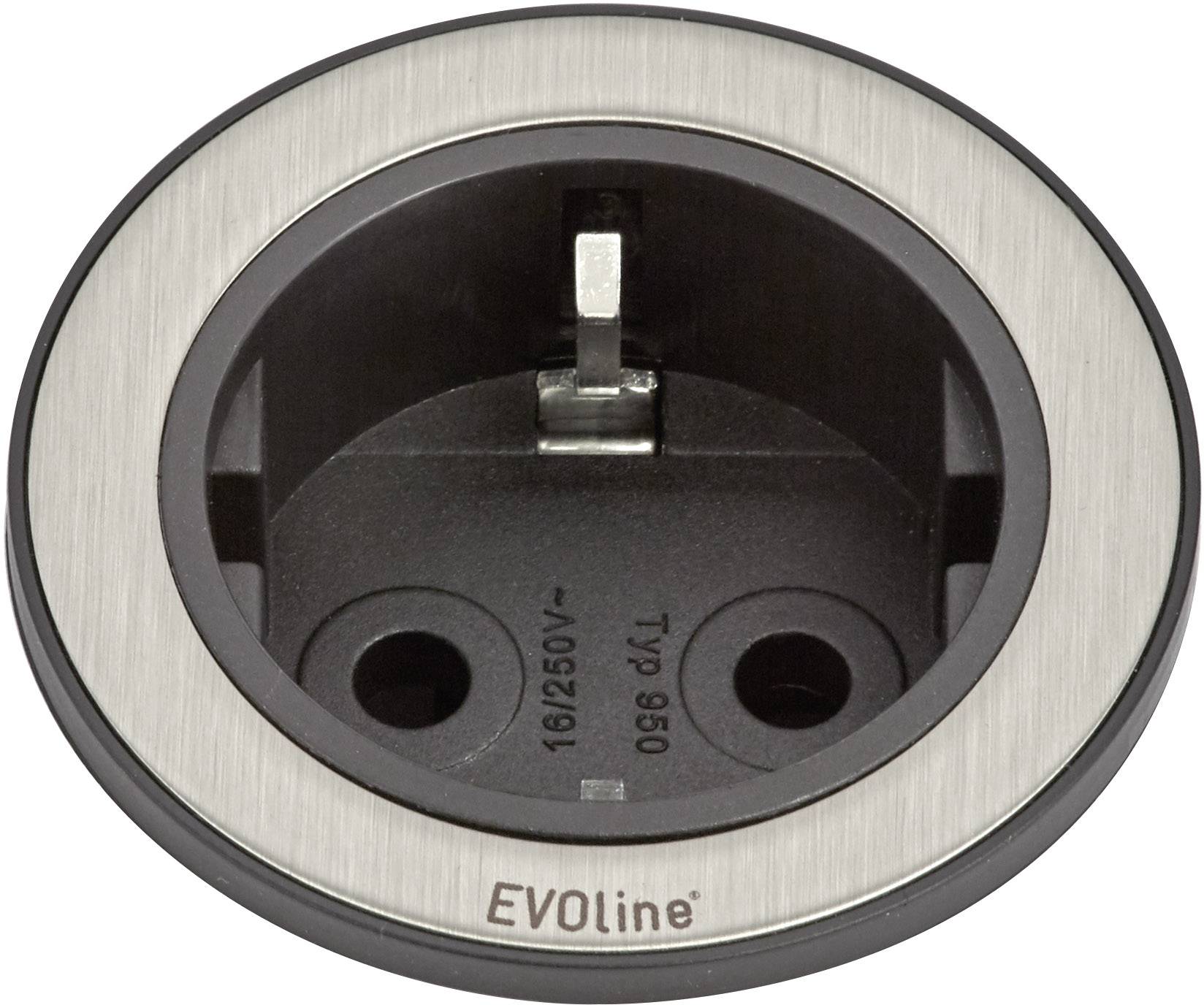 Buy EVOline 159280001100 Built-in power strip 1x Stainless steel, Black ...