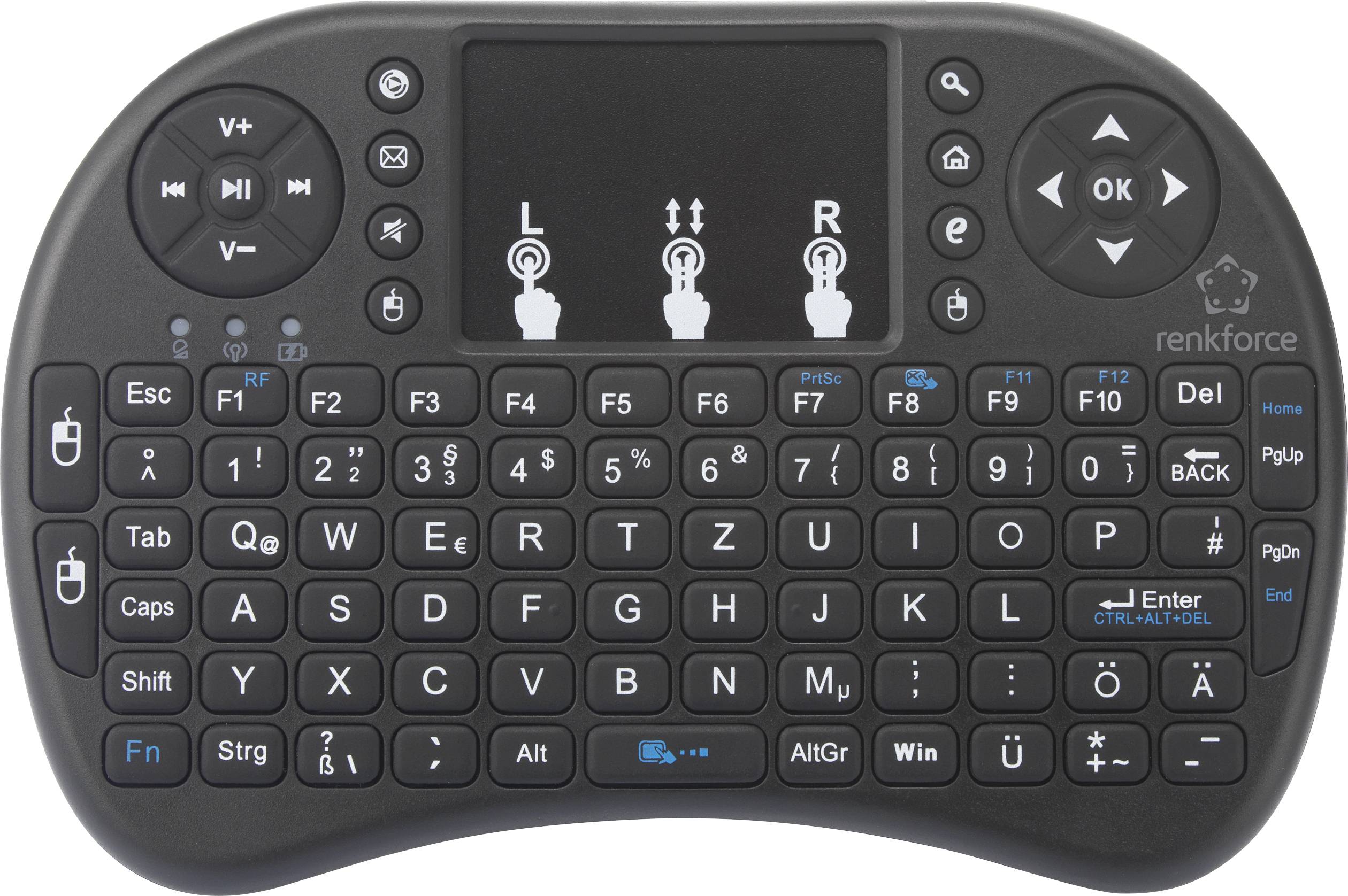 Buy Renkforce RF-MWK-100 Radio Keyboard German, QWERTZ Black Built-in ...