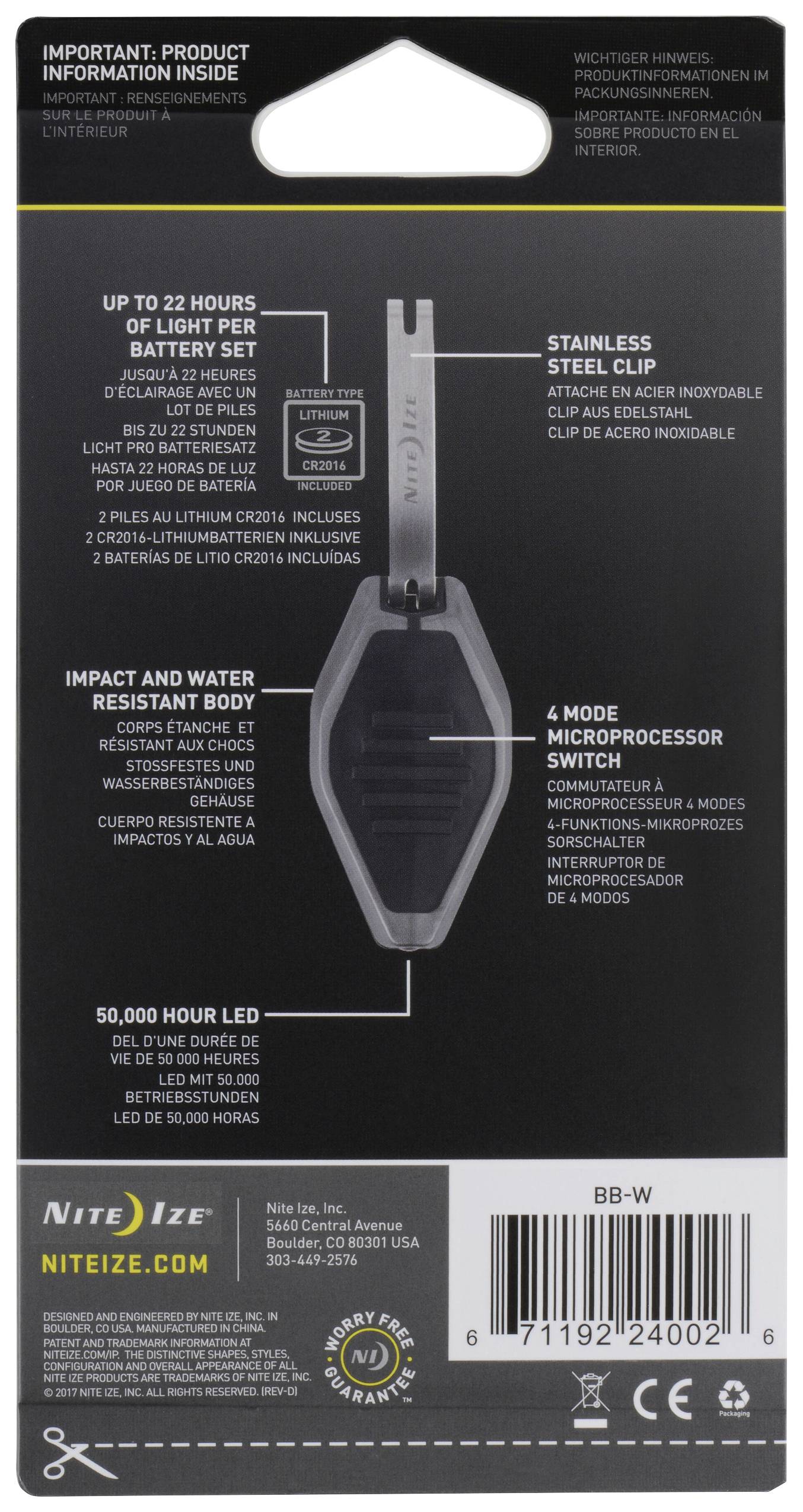 Buy NITE Ize Inova Microlight LED (monochrome) Keyring torch battery ...