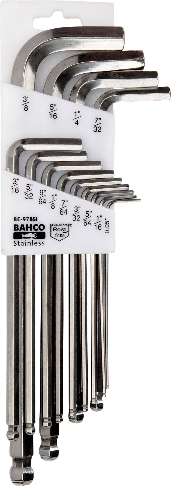 Buy Bahco Allen key set 1/16 inch, 5/64 inch, 3/32 inch, 7/64 inch, 1/8 ...