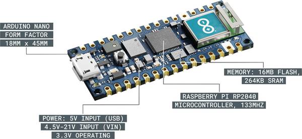 Arduino AG Arduino board NANO RP2040 CONNECT with headers | Conrad.com