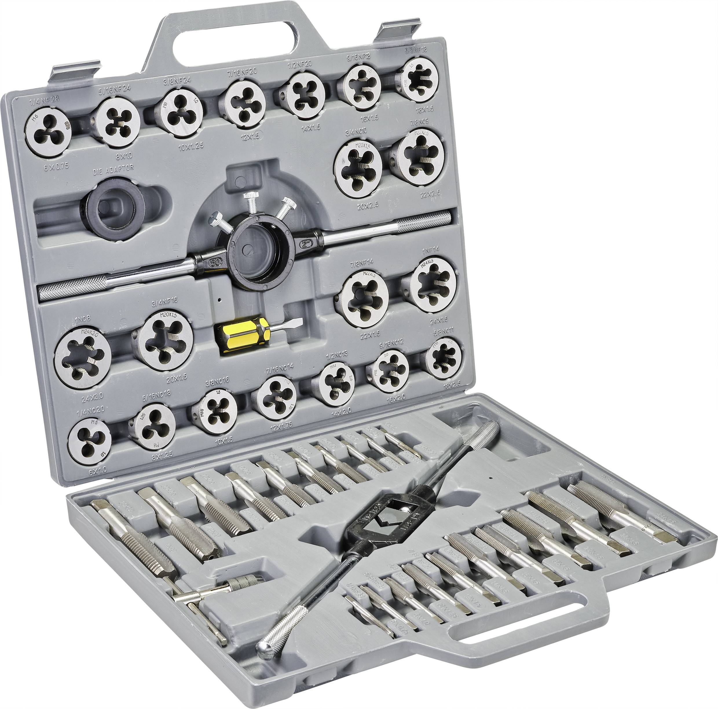 Buy TOOLCRAFT TO-7199877 Tap tool kit 45-piece HSS metric M6, M8, M10 ...