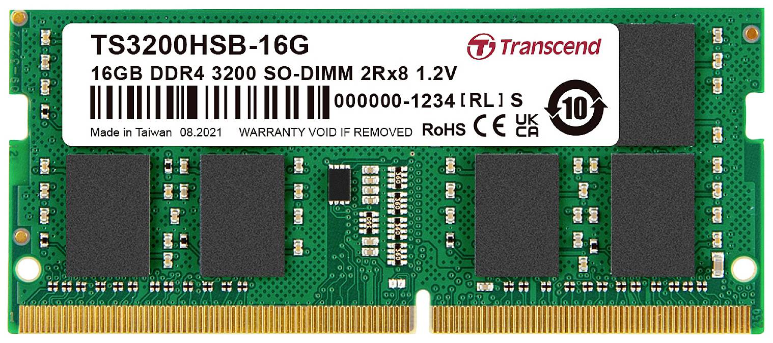 Buy Transcend 16GB DDR4 3200 SO-DIMM 1Rx8 1Gx8 CL22 1.2V Laptop Memory ...
