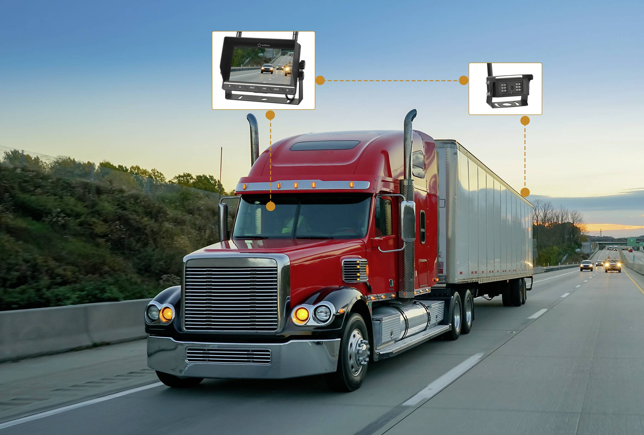 Buy Renkforce RV2,4-7 Reversing camera system 2 camera inputs Screw ...