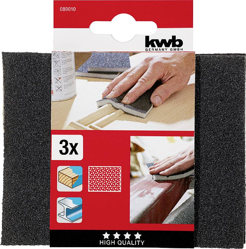 Buy kwb 089010 Wood & METAL grinding sponge, fine 3 pc(s) | Conrad ...