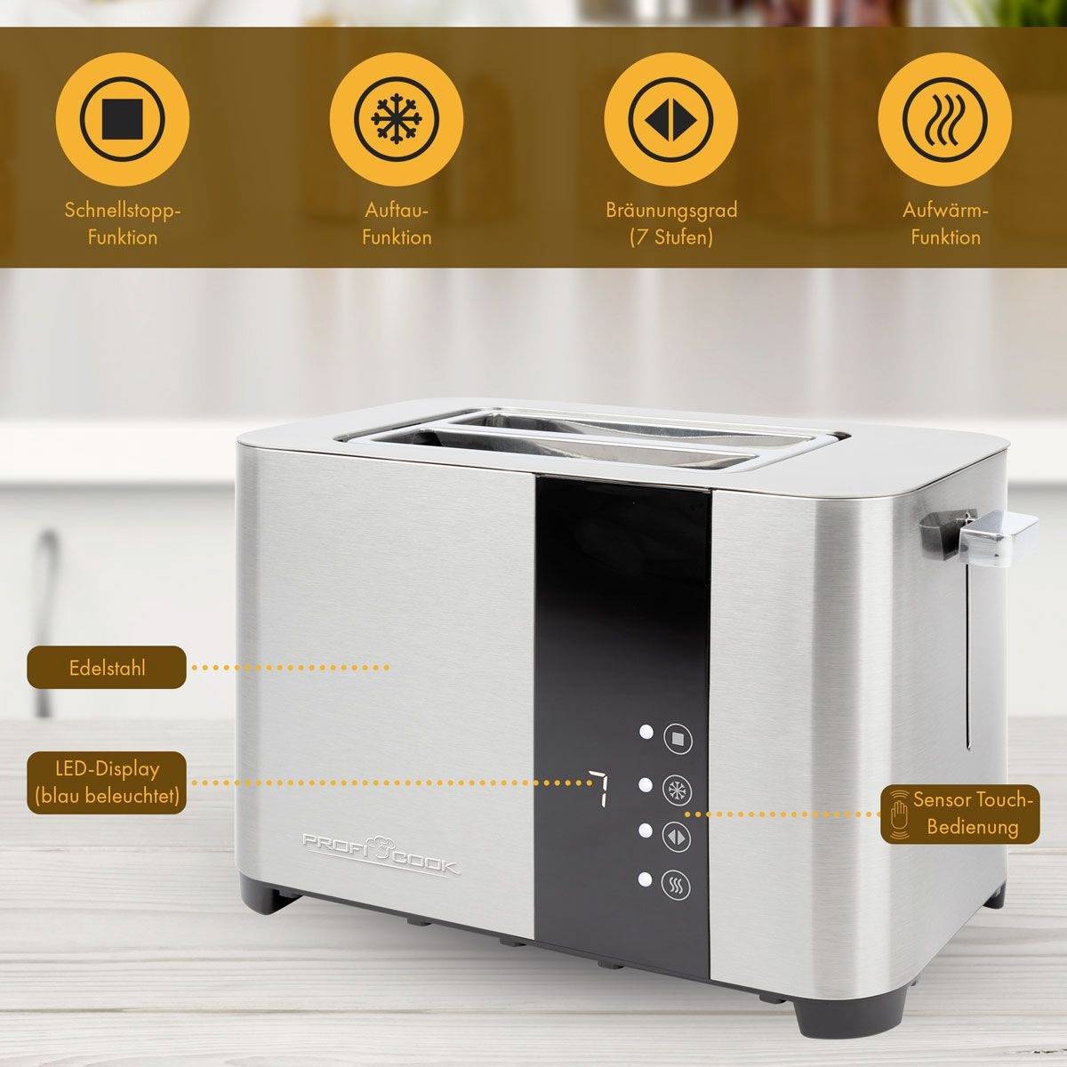 Buy Profi Cook PC-TA 1250 Toaster with home baking attachment Stainless ...