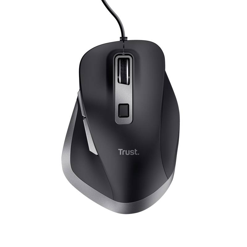 Buy Trust FYDA Ergonomic mouse Corded Optical Black 6 Buttons 5000 dpi ...