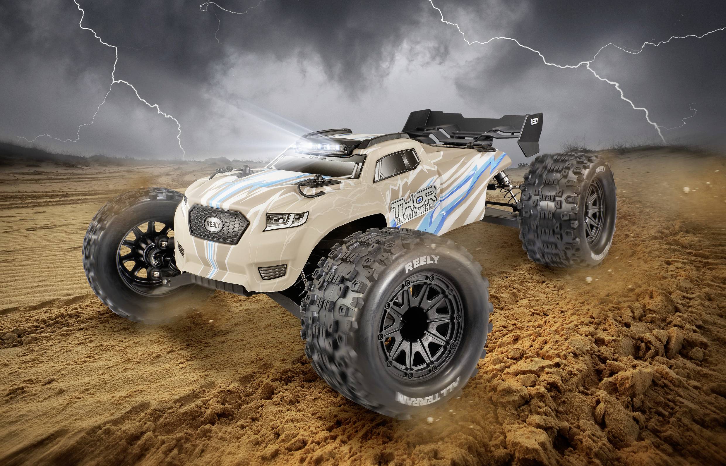 Buy Reely Thor Chalk grey Brushless 1:10 RC model car Electric Monster ...