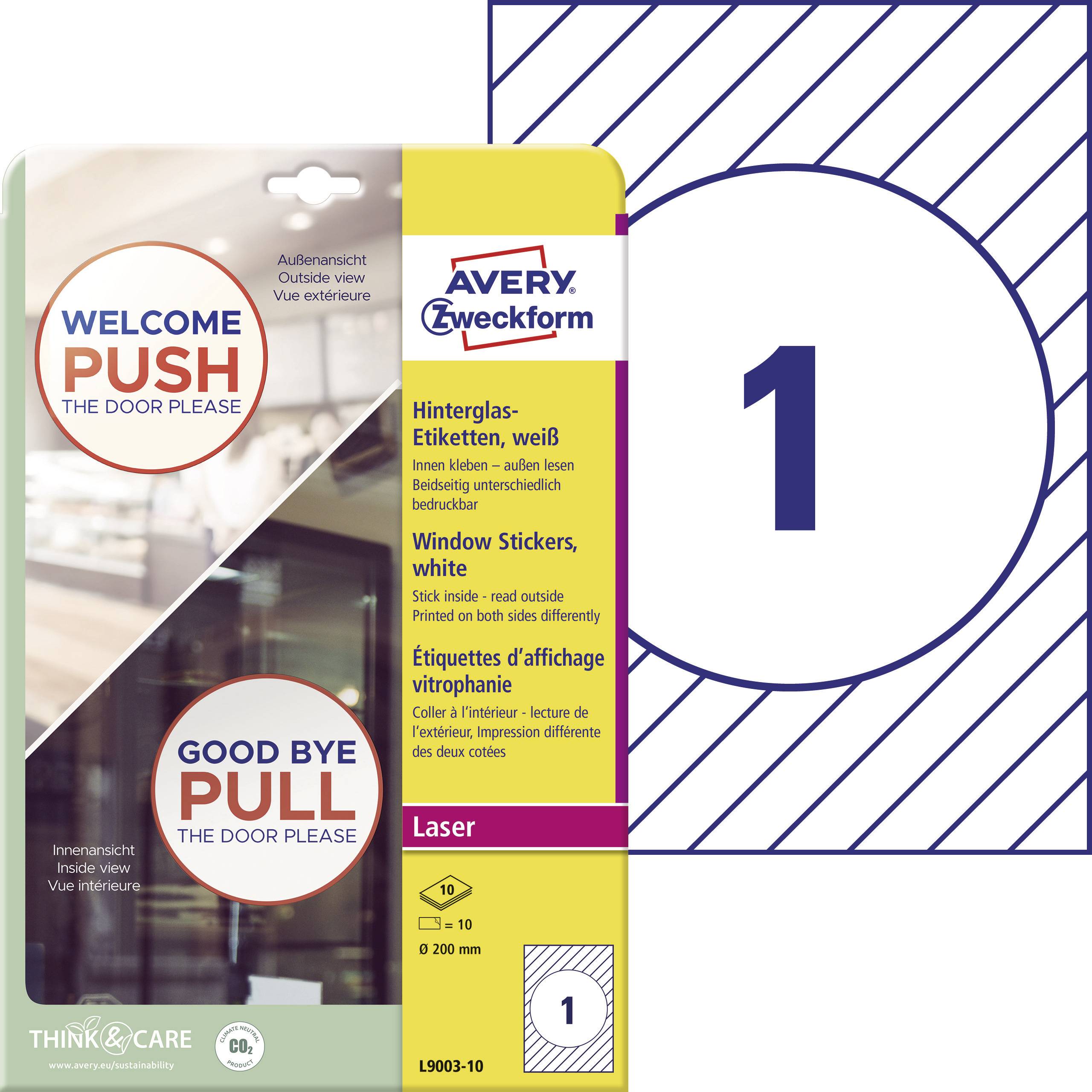 Buy Avery-Zweckform L9003-10 Plastic covered labels Ø 200 mm ...