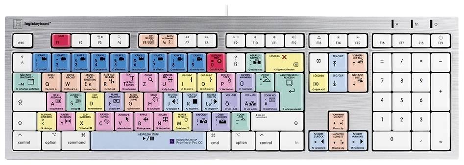 Buy Logickeyboard Adobe Premiere Pro CC Corded Keyboard German, QWERTZ ...