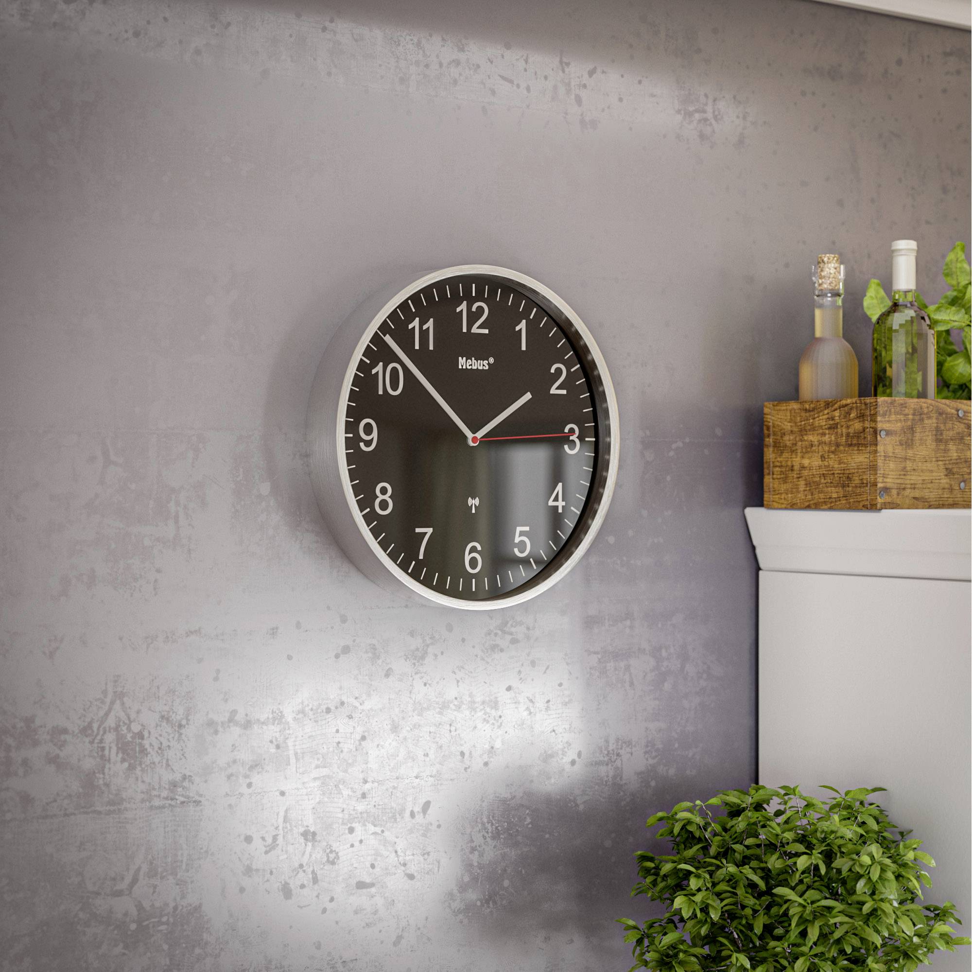 Buy Mebus 19578 Radio Wall clock 30 cm Silver | Conrad Electronic