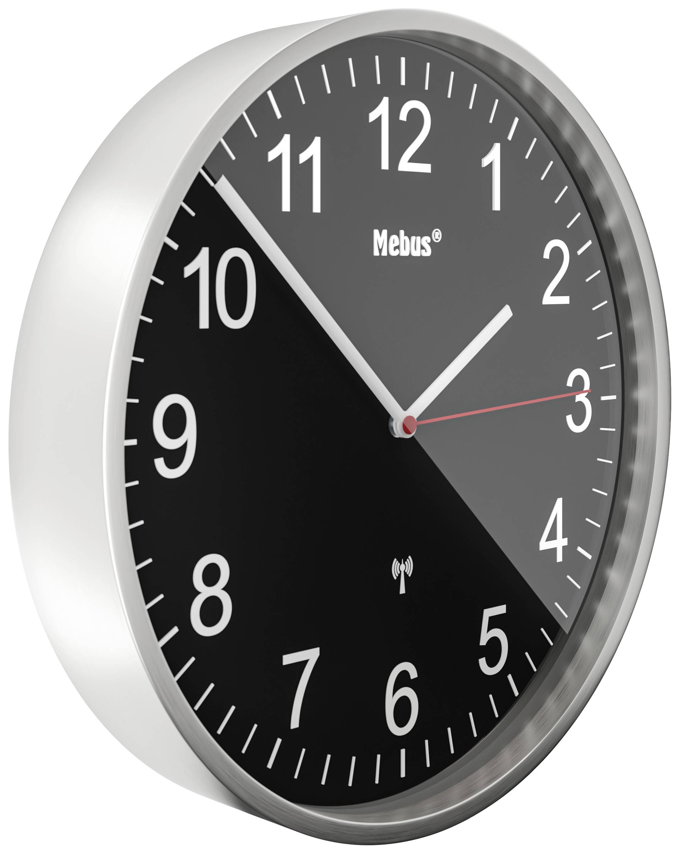 Buy Mebus 19578 Radio Wall clock 30 cm Silver | Conrad Electronic