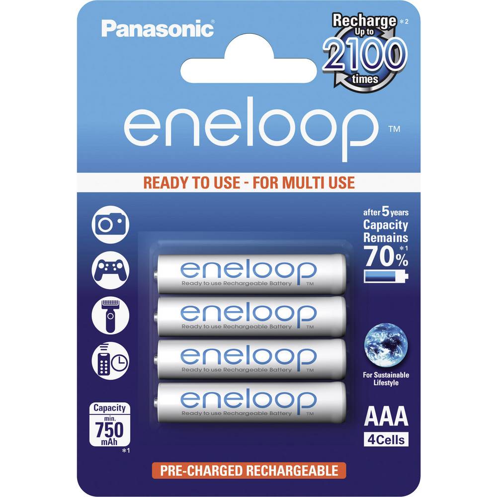Panasonic Eneloop Hr03 Aaa Battery Rechargeable Nimh 750 Mah 1 2 V 4