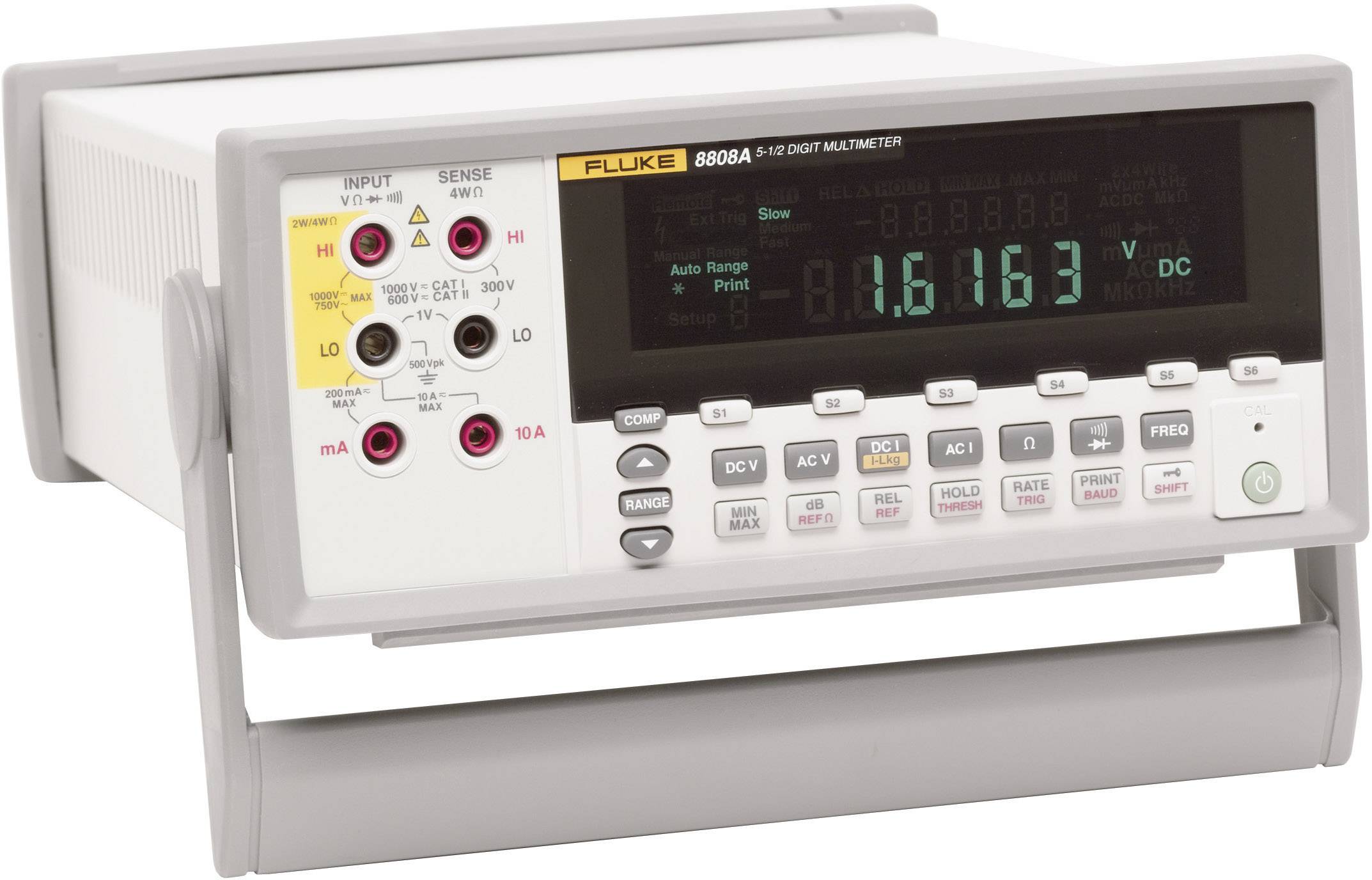 Fluke 8808A Bench multimeter Calibrated to (DAkkS standards) Digital CAT II 600 V Display ...
