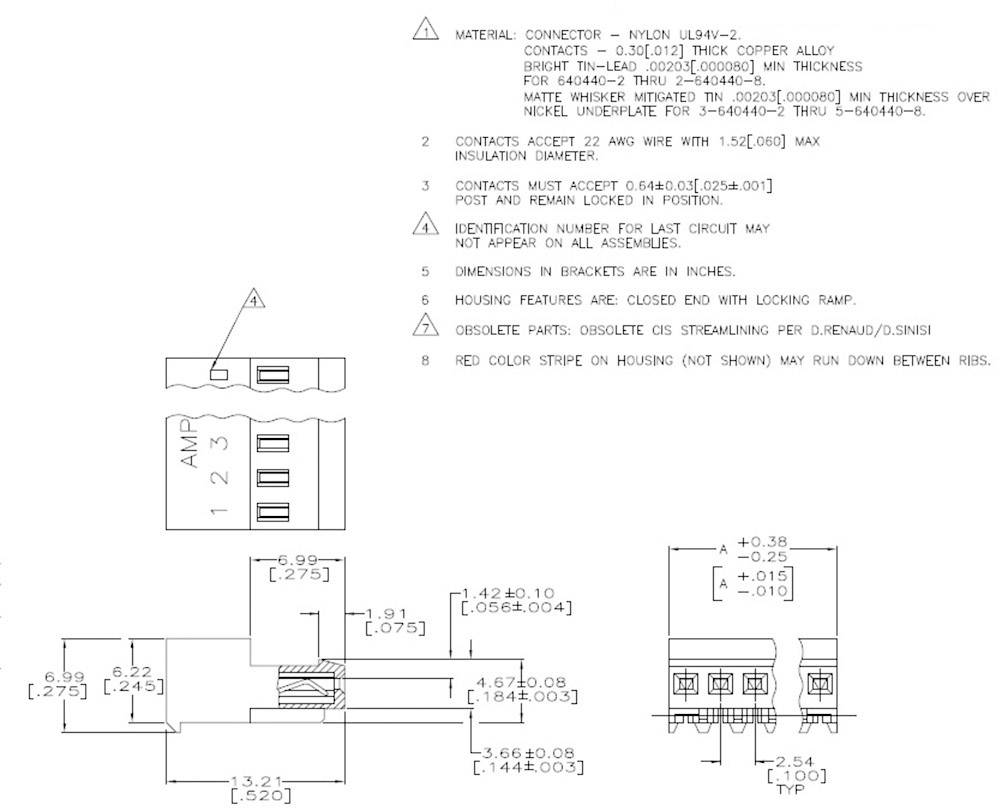 TE Connectivity Receptacles (standard) MTA-100 Total number of pins 6 3 ...