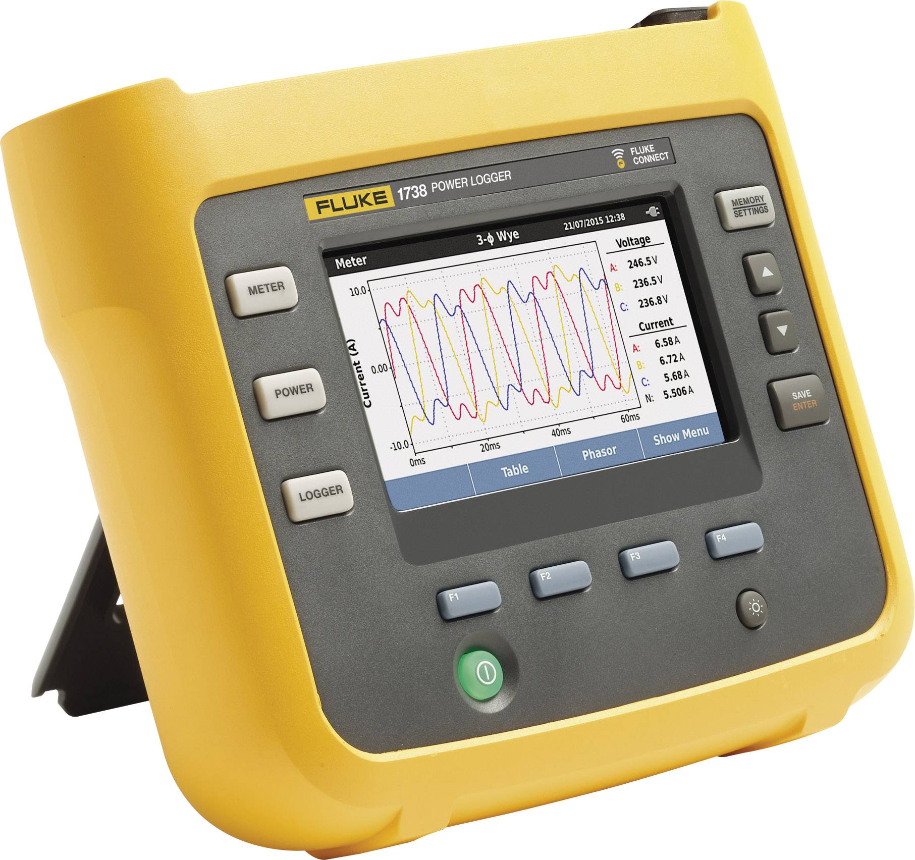 Buy Fluke 1736/INTL Network diagnostics 3-phase Data logger, Clamp ...