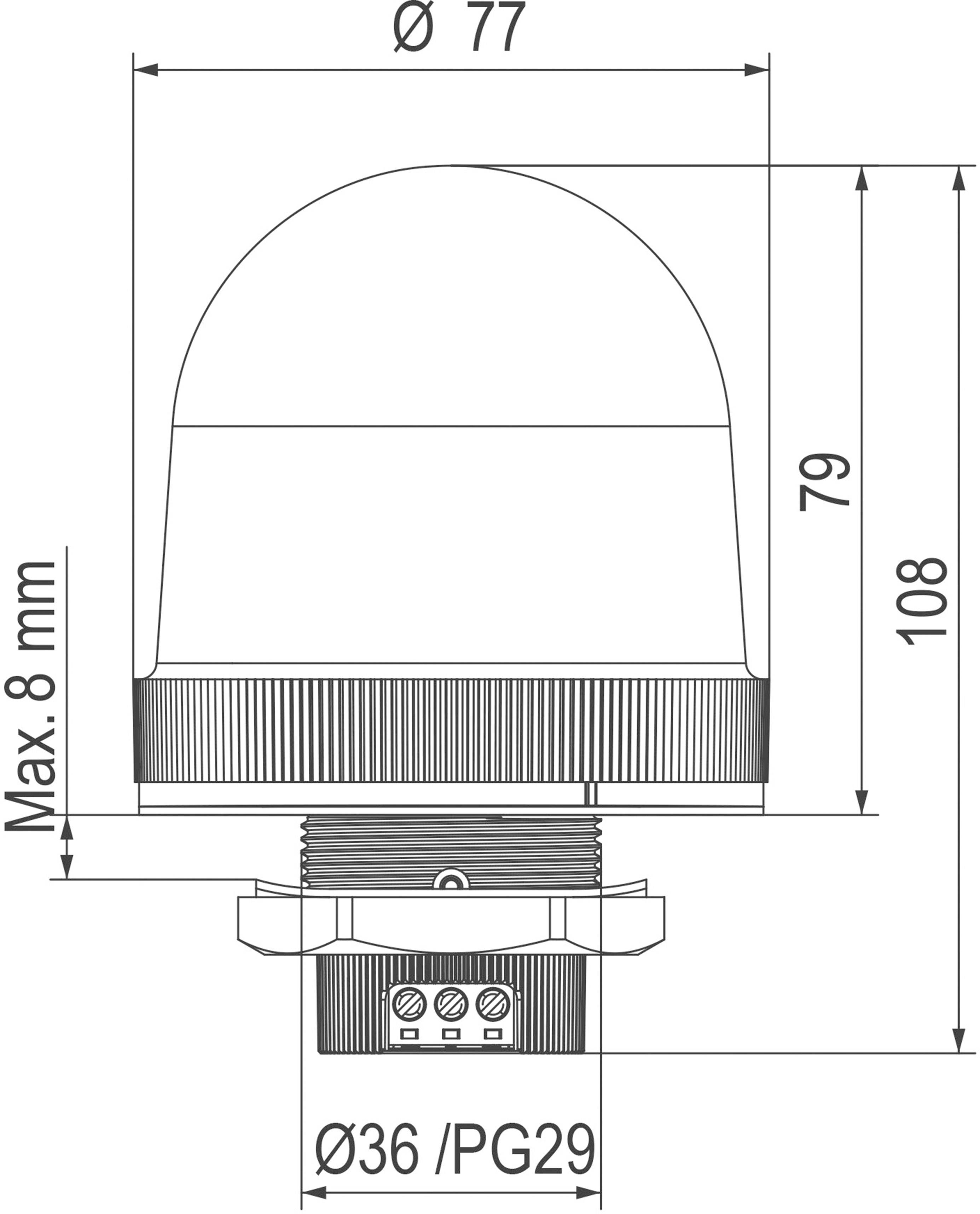 Buy Auer Signalgeräte Light LED AUER 859577405.CO Yellow Non-stop light signal, Flasher 24 V DC ...