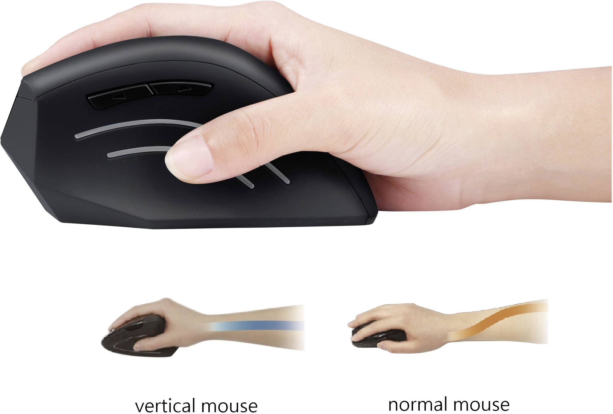 Buy Perixx Perimice-608 Ergonomic mouse Radio Optical Black 6 Buttons ...