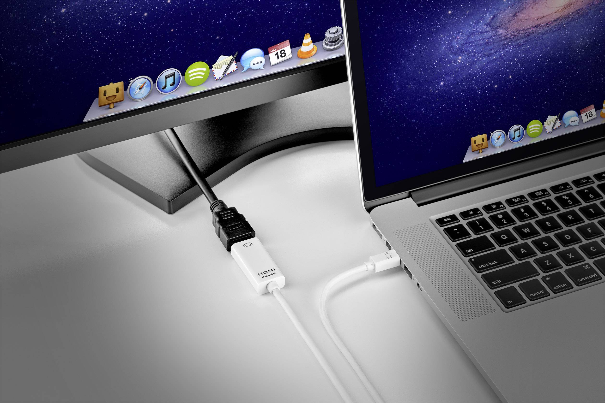 Renkforce Mini DisplayPort / HDMI Adapter cable Mini DisplayPort plug ...