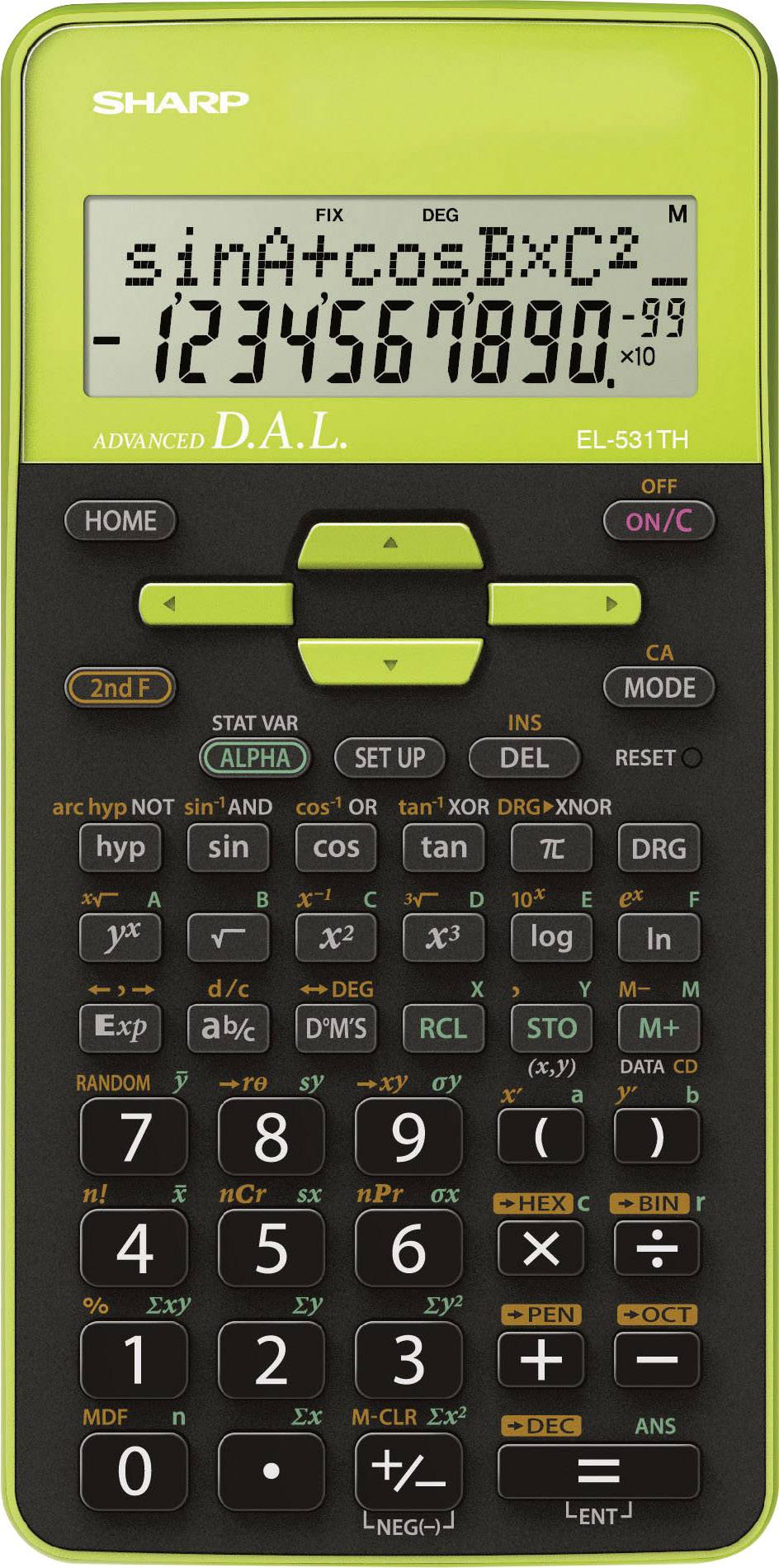 Buy Sharp EL-531TH Calculator Green Display (digits): 10 battery ...