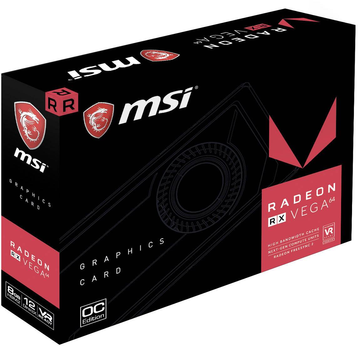 MSI GPU AMD Radeon RX Vega 64 Air Boost Overclocked 8 GB HBM2-RAM PCIe ...