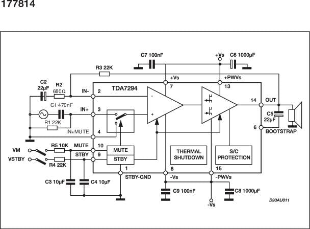 Buy STMicroelectronics TDA7294V Linear IC - Audio amplifier 1-channel ...